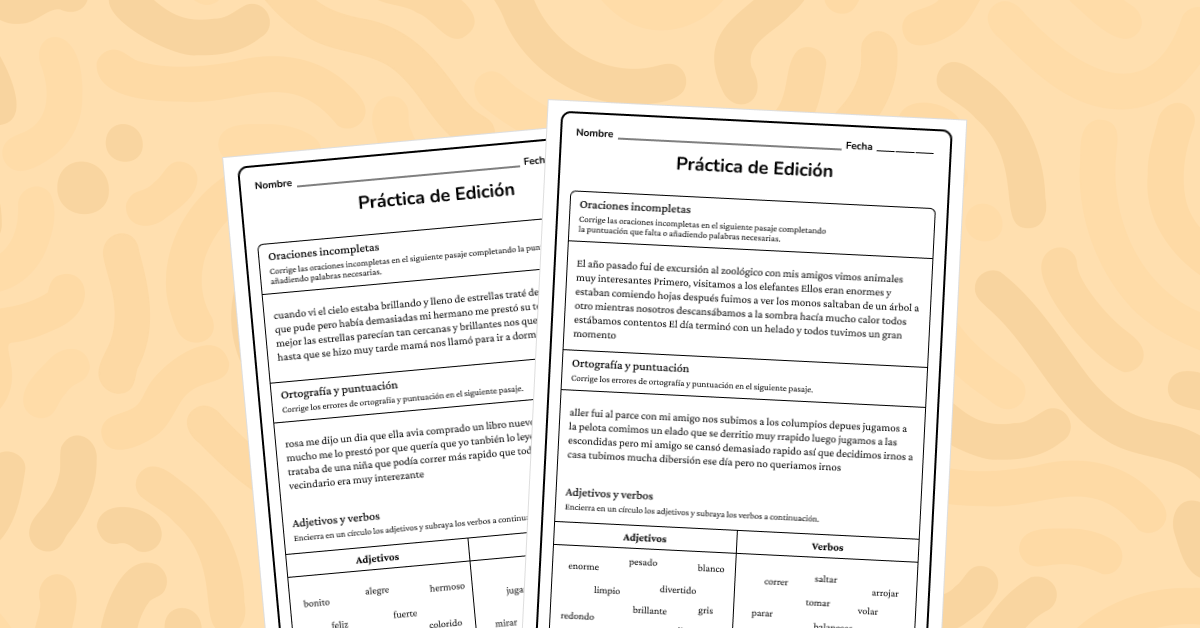 Ejercicios De Corrección De Textos Imprimibles ¡Nuevo Recurso